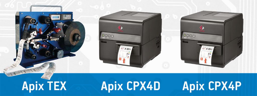 Stampante etichette a colori Apix CPX4 e Stampante tessile Apix Tex