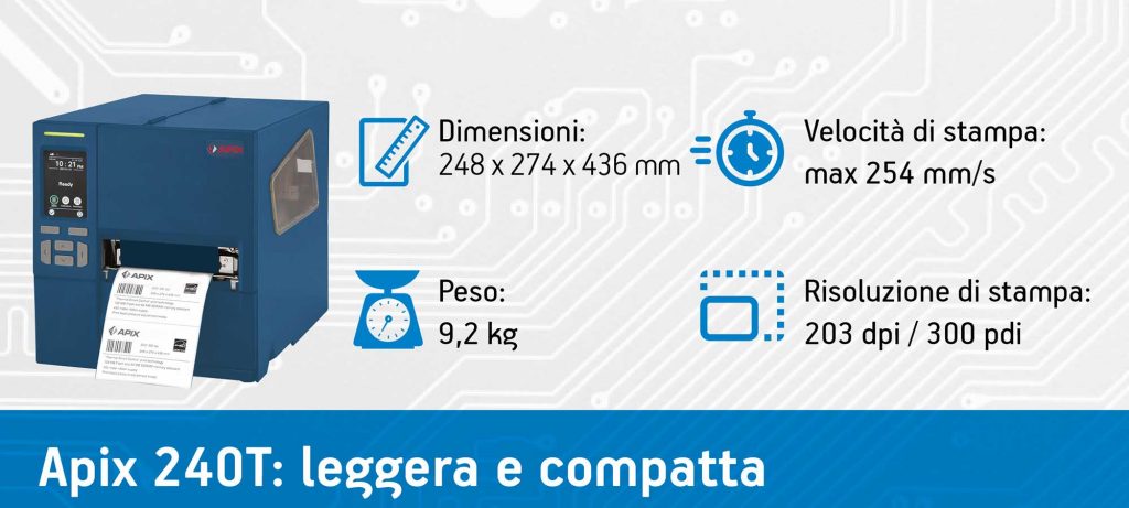 Stampanti etichette Apix ad uso industriale del Gruppo Pluriservice